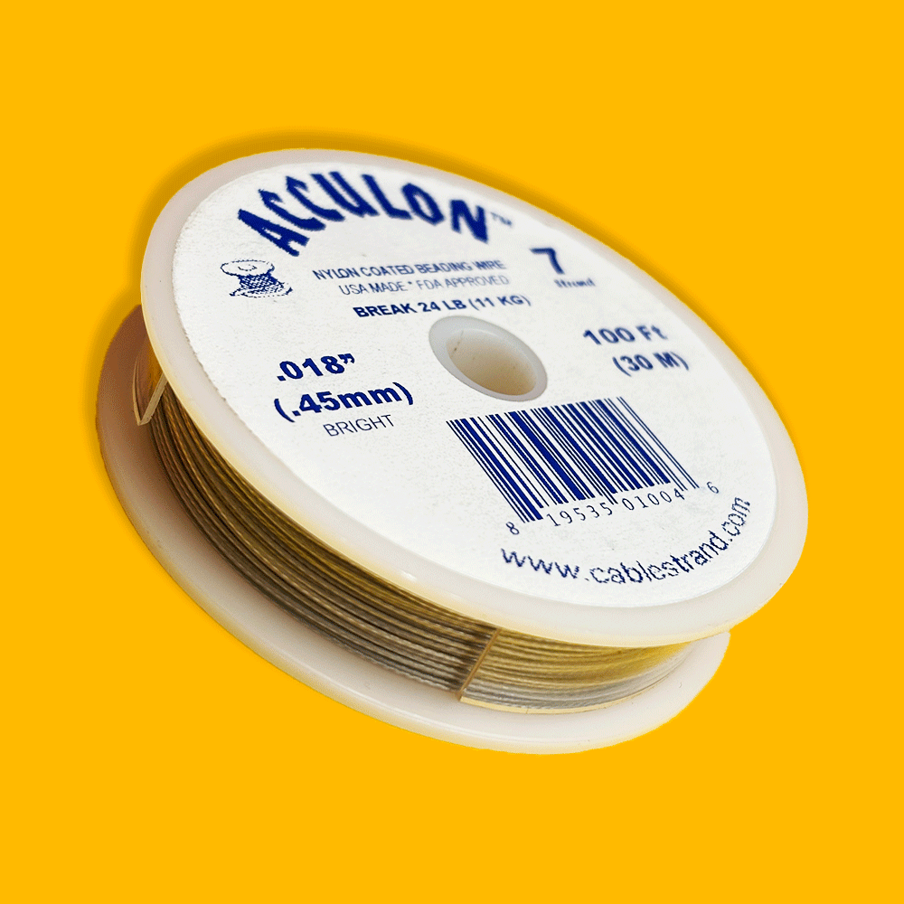 Acculon, Nylon Coated Beading Wire, .018/100ft- Silver | Alonso Sobrino