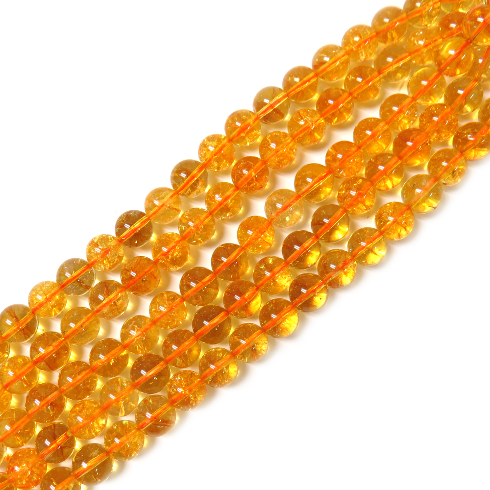 Citrine Smooth Round Bead, 10mm - 1 strand | Alonso Sobrino