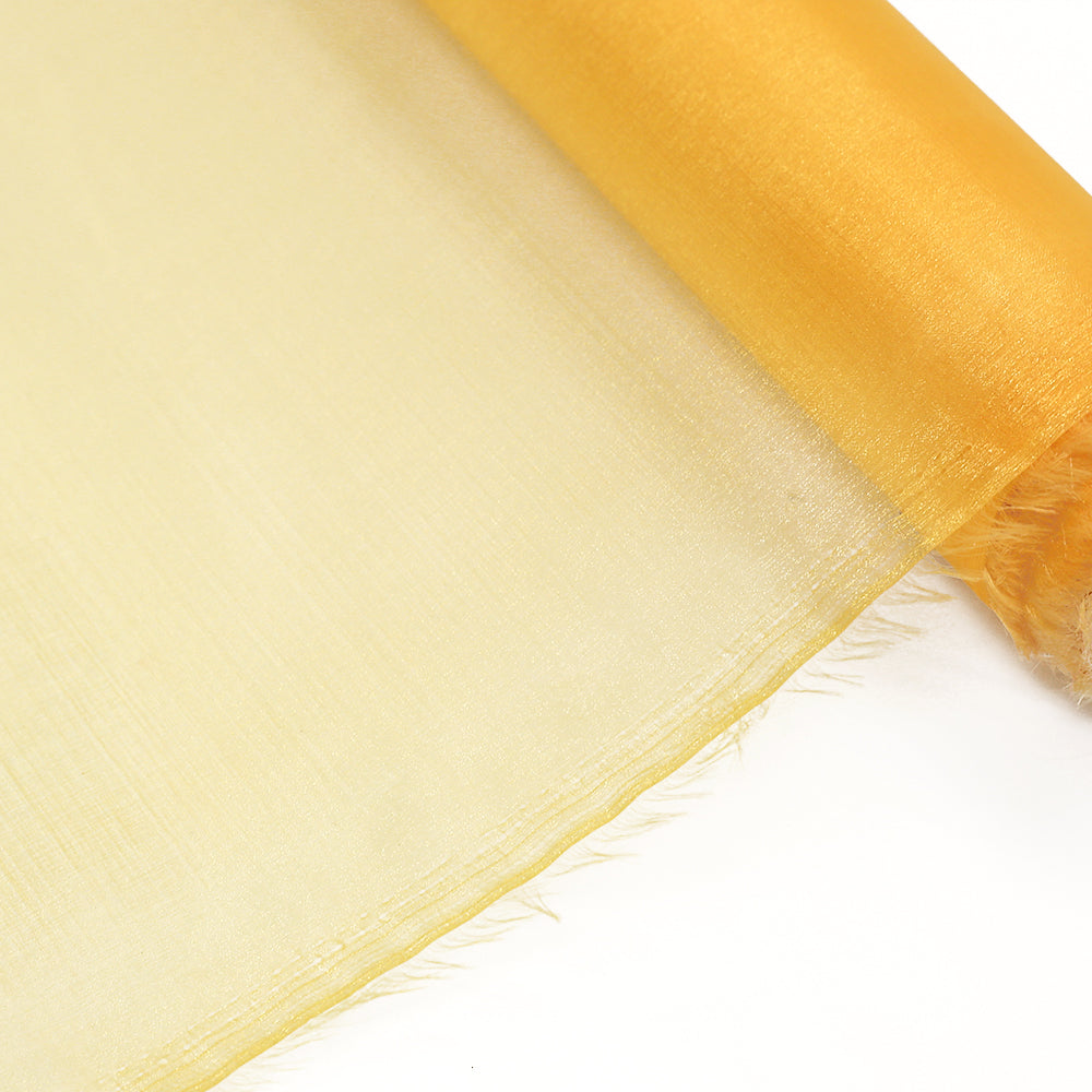 Yellow, Polyester Crystal Organza Fabric, Shiny - 58" Wide; 1 Yard ...