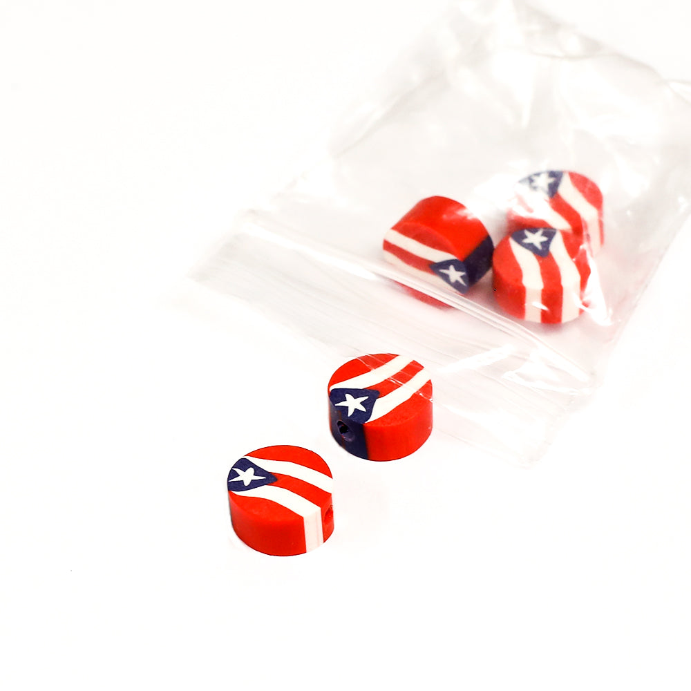 Bandera de Puerto Rico - Beads de Polymer Clay Beads - 20pcs | Alonso ...