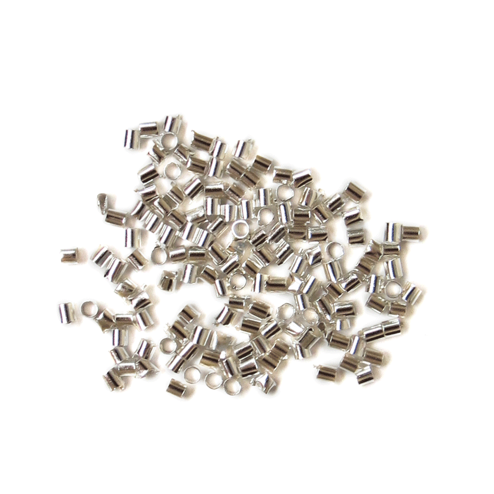 Crimp Tube, Silver Plated Brass 2mm; 100pcs | Alonso Sobrino