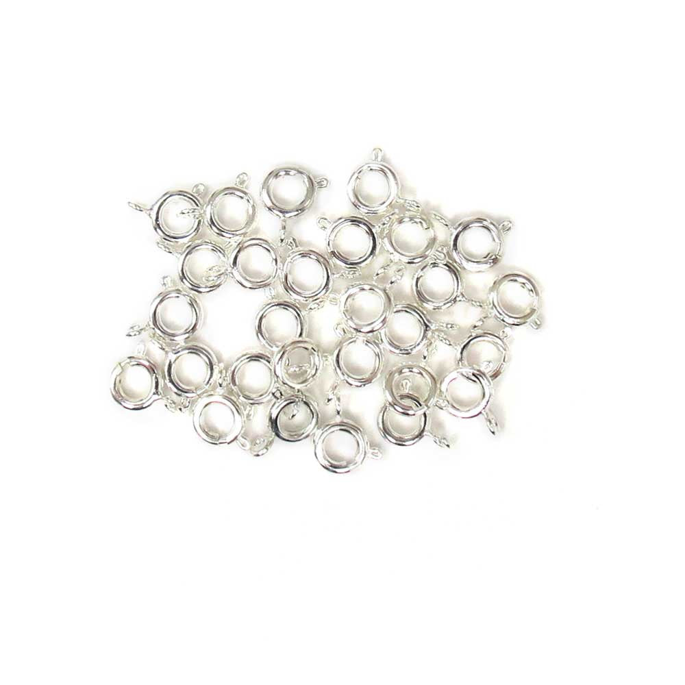 Spring Ring Clasp, Silver Plated Brass-6mm; 25pcs | Alonso Sobrino