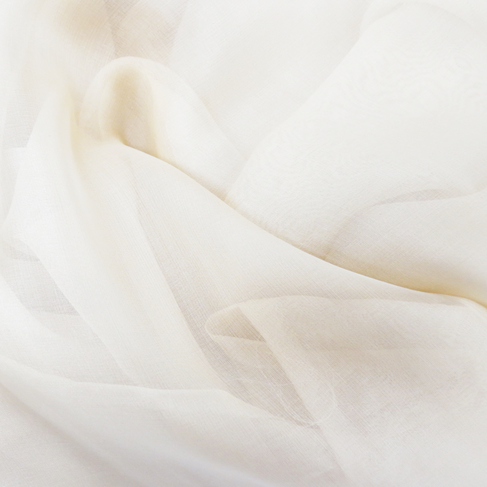 Ivory, 100% Natural Silk Chiffon Fabric, 56/58" Wide- 1 Yard | Alonso ...