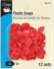 Dritz Red Plastic Snaps; 12 sets; Size 20 | Alonso Sobrino