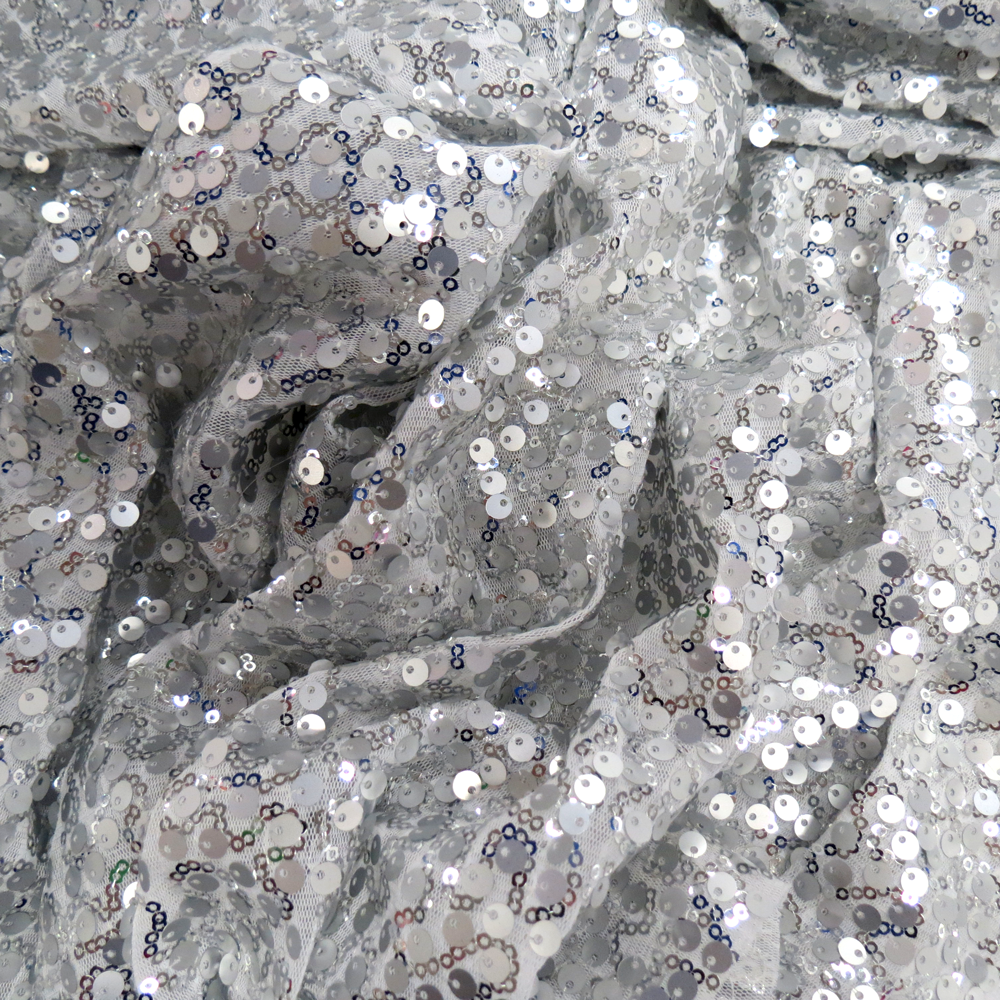 Sydney, Sequins,Silver, 54" Wide- 1 Yard | Alonso Sobrino