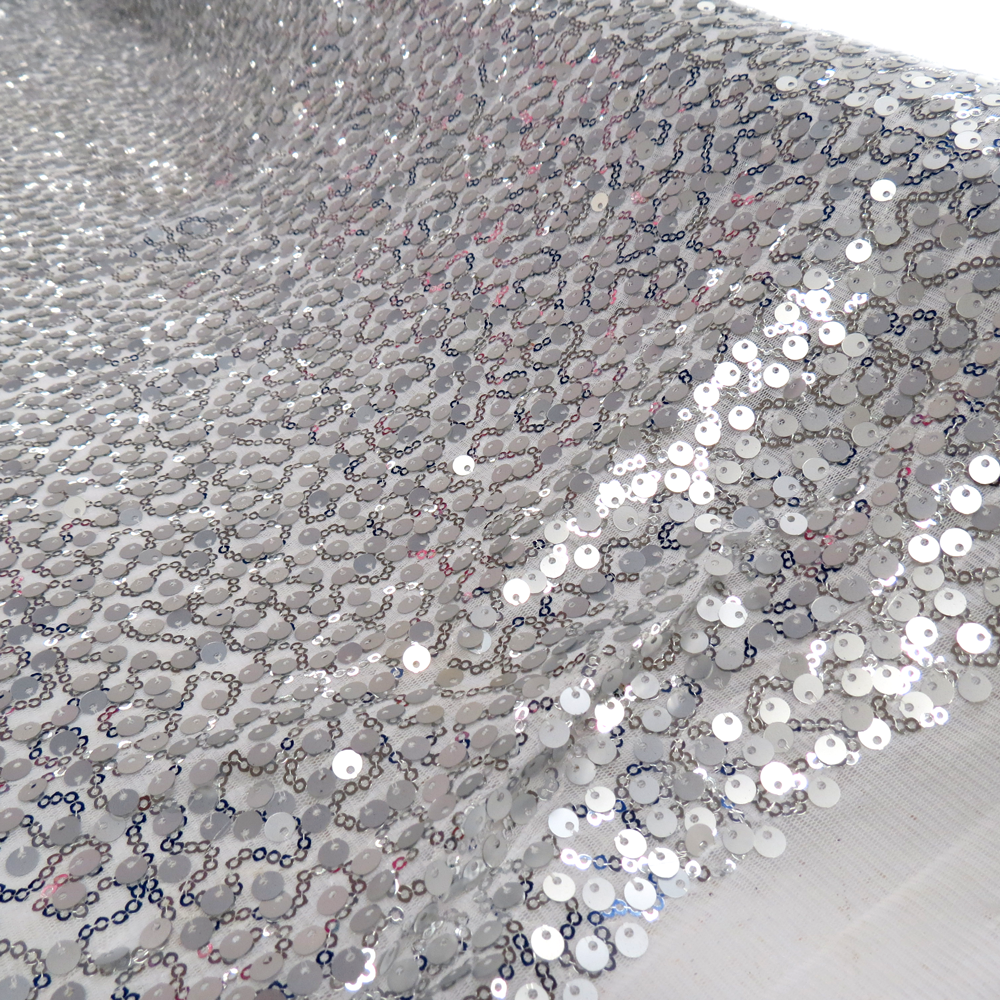 Sydney, Sequins,Silver, 54" Wide- 1 Yard | Alonso Sobrino